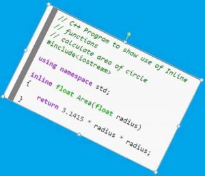 C++ Inline Function Area of Circle - EasyCodeBook.com
