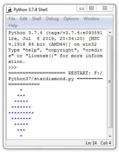 Python Program Print Star Diamond Shape - EasyCodeBook.com